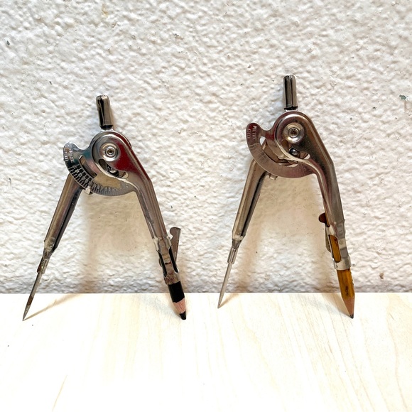Office | 2 Metal Compasses For Math Or Drafting Or Other Crafts Diy ...